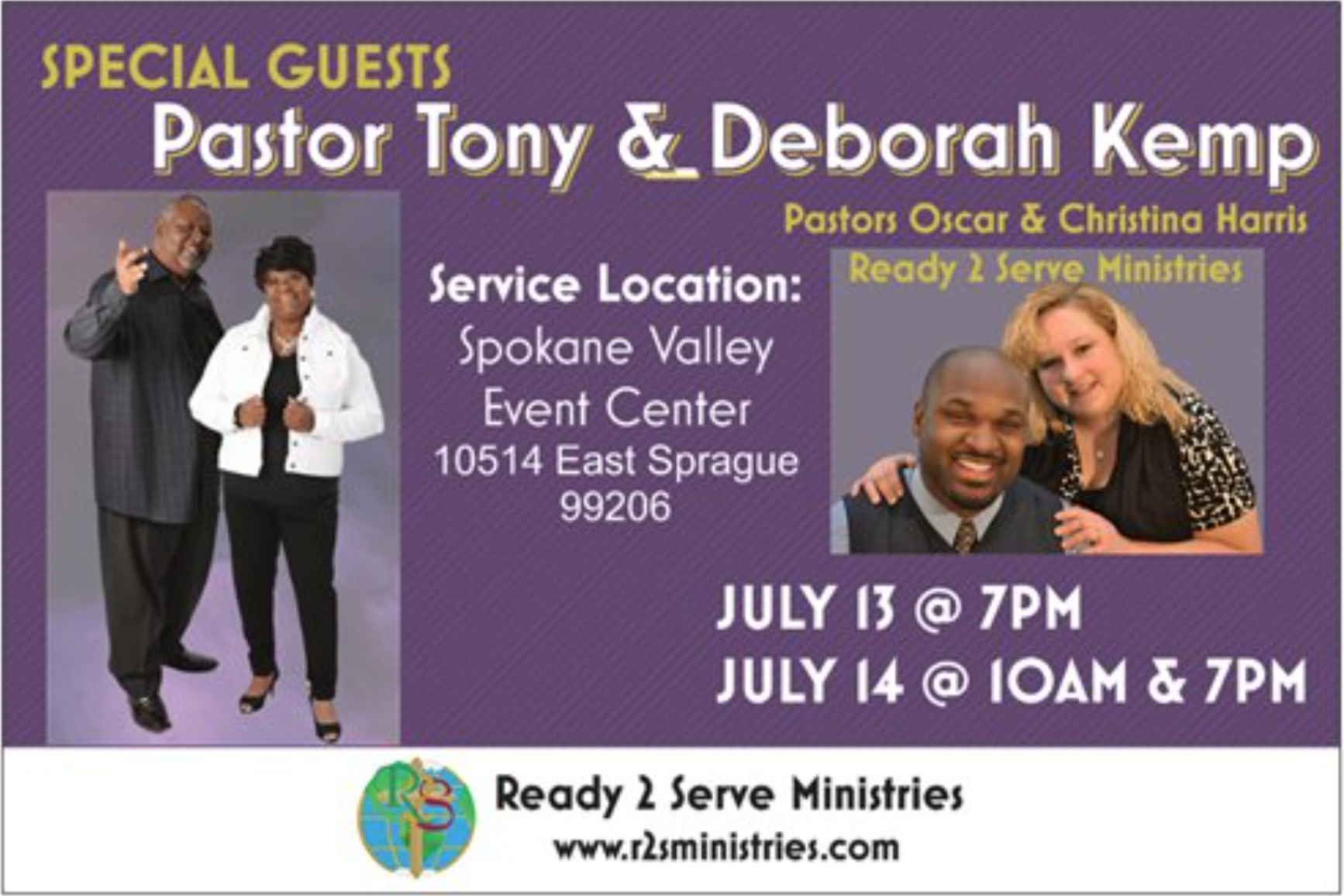 Pastor Tony & Deborah Kemp – Ready 2 Serve Ministries